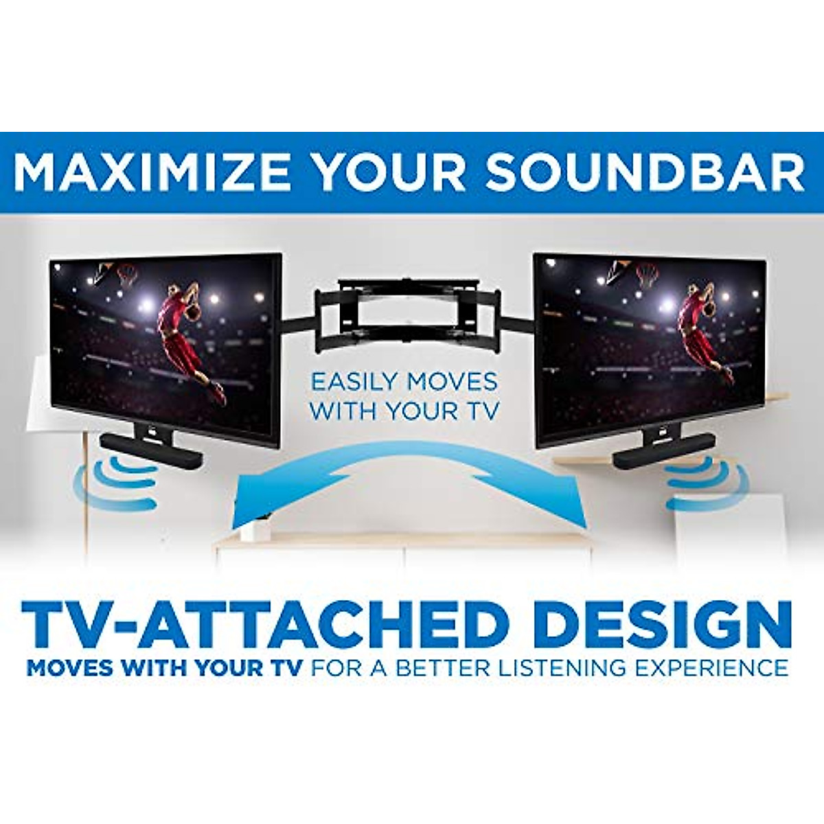Mount-It! Sound Bar TV Mounting Shelf Compatible with Sonos Beam Speaker | Soundbar Mount Bracket Kit for Televisions with 200mm - 600mm VESA Mounting Pattern