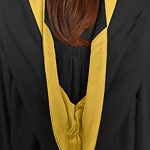 Endea Graduation Bachelors Hood for Science, Mathematics, Political Science, College Degrees - University Academic Regalia (Gold/Gold/Black)