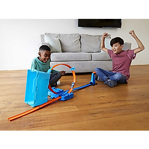 Hot Wheels Track Builder Multi Loop Box Ultimate Storage 10 Feet of Track, Connectors, Launcher, Diecast Car, Portable Ages 4 and Above