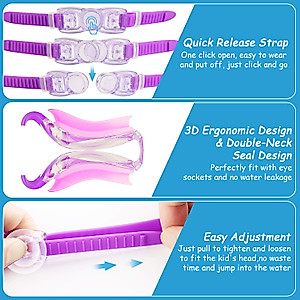 COOLOO Kids Swim Goggles, 2 Packs Swimming Goggles for Kids Girls Boys and Child Age 4-16