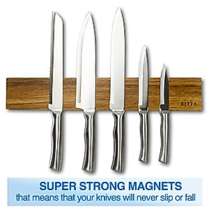 Magnetic Knife Holder For Wall - Stylish 16 Inch Knife Magnetic Strip - Powerful Magnetic Knife Strip For Your Kitchen Knives