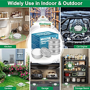 4 Pack Peppermint Oil Rodent Repellent - Powerful Mouse Repellent for Car Engines Indoor Outdoor, Under Hood Rat Repellent Keeping Rodents Out of Home Garages, Mice Deterrent