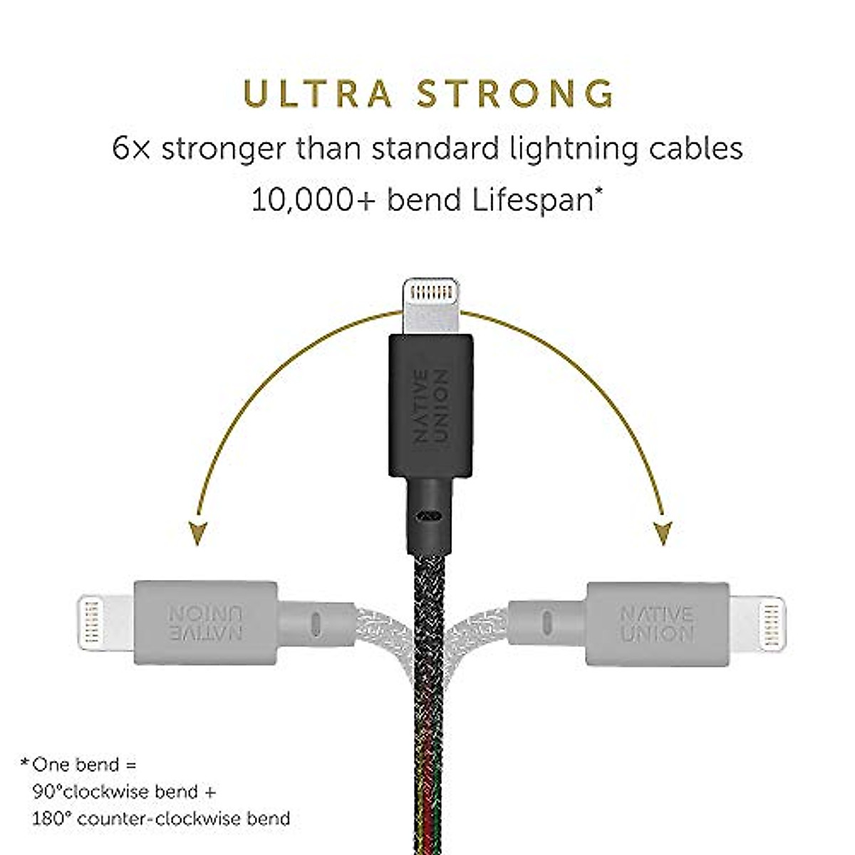 Native Union Night Cable - 10ft Ultra-Strong Reinforced Durable USB-C to Lightning [MFi Certified] Charging Cable with Weighted Knot Compatible with iPhone 14, iPhone 13 and Earlier (Cosmos)
