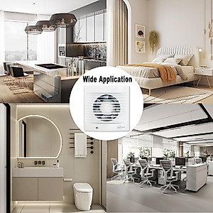 EINTTAX 4 Inch Bathroom Exhaust Fan, Wall/Window Mount Ventilation Bathroom Vent Fan, 34dB Low Noise, 12W, White, US Plug (EIN-E10)