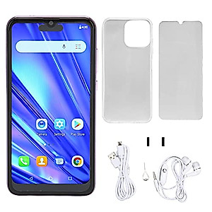 Rosvola 4GB 32GB Cell Phone, IP14 Pro 6.1 Inch Cell Phone 3 Card Slot Face Recognition Ultra Thin HD Full Screen for Daily Life (US Plug)