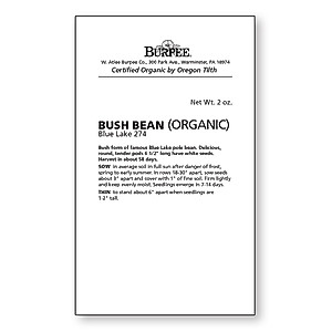 Burpee Blue Lake 274 (Organic) Bush Bean Seeds 2 ounces of seed