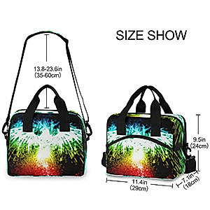 Fireworks Phoenix Lunch Bag Insulated Lunch Box for Women Men Tote Bag with Detachable Shoulder Strap for Office School Picnic Hiking