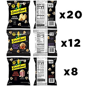 Smartfood Popcorn Variety Pack, 0.5 Ounce (Pack of 40)