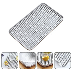 Cabilock 1pc Drain Rack Veggie Tray Dish Drain Board Utensil Draining Rack Dish Rack Tray Coffee Drainage Tray Draining Mat Appetizer Tray Household Draining Pad White Platter Plastic Sink