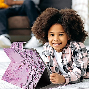 Dteck Universal Tablet Case for 10/10.1 Inch Android 11 12 13 14 Tablet, for Lenovo/Samsung Galaxy/UMIDIGI/Fire 10" 10.1" 10.3" 10.4", Lightweight Folio Cute Case with Stand/Card Slots, Pink Floral