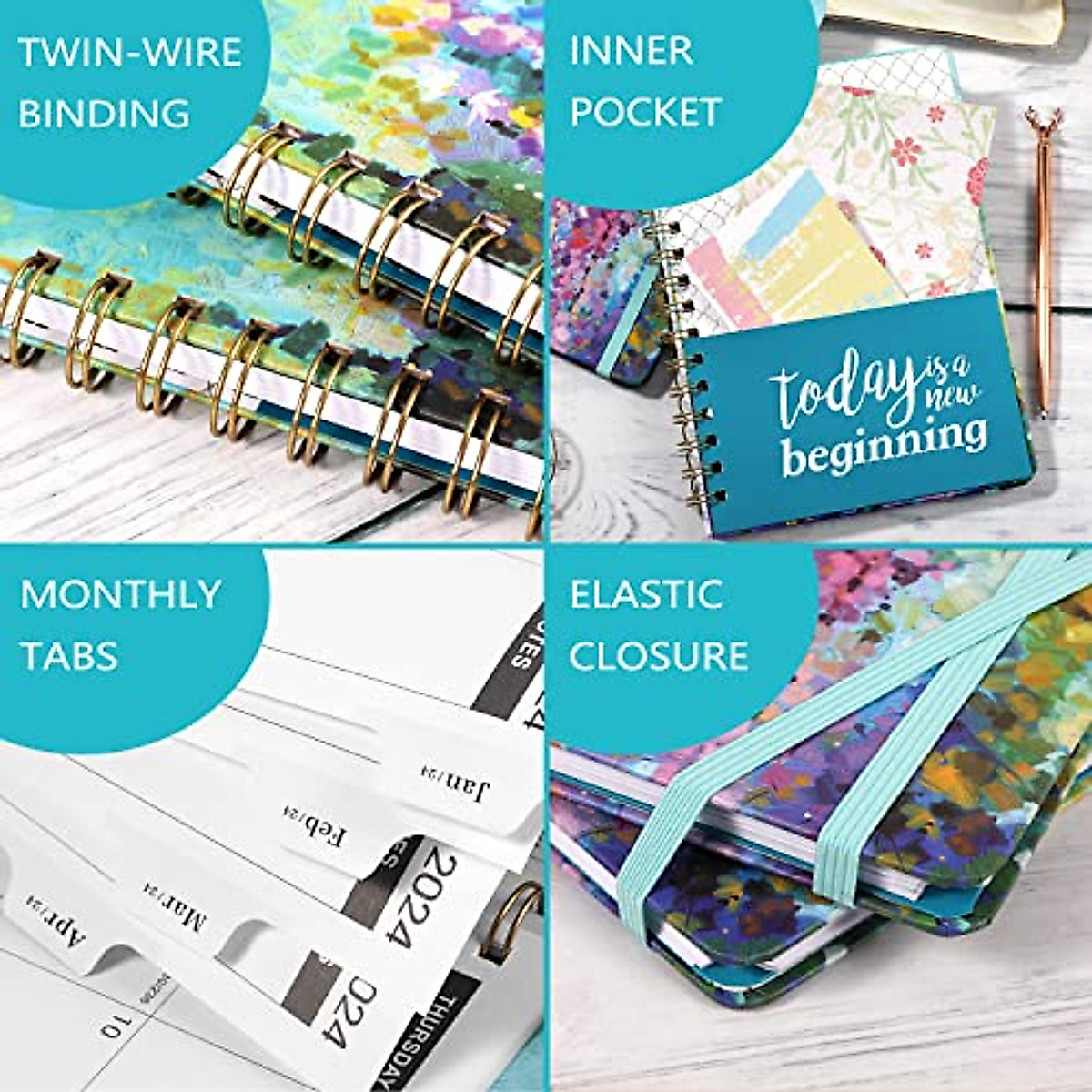 2023-2026 Monthly Planner/Calendar - 3 Year Monthly Planner 2023-2026, July 2023 - June 2026, 6.3" x 8.4", 36 Monthly Planner with Hardcover, Back Pocket with 30 Notes Pages & Tabs - Oil Painting