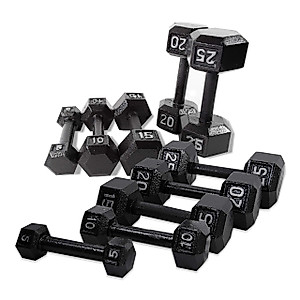 CAP Barbell 150 Pound Cast Iron Dumbbell Set, Black
