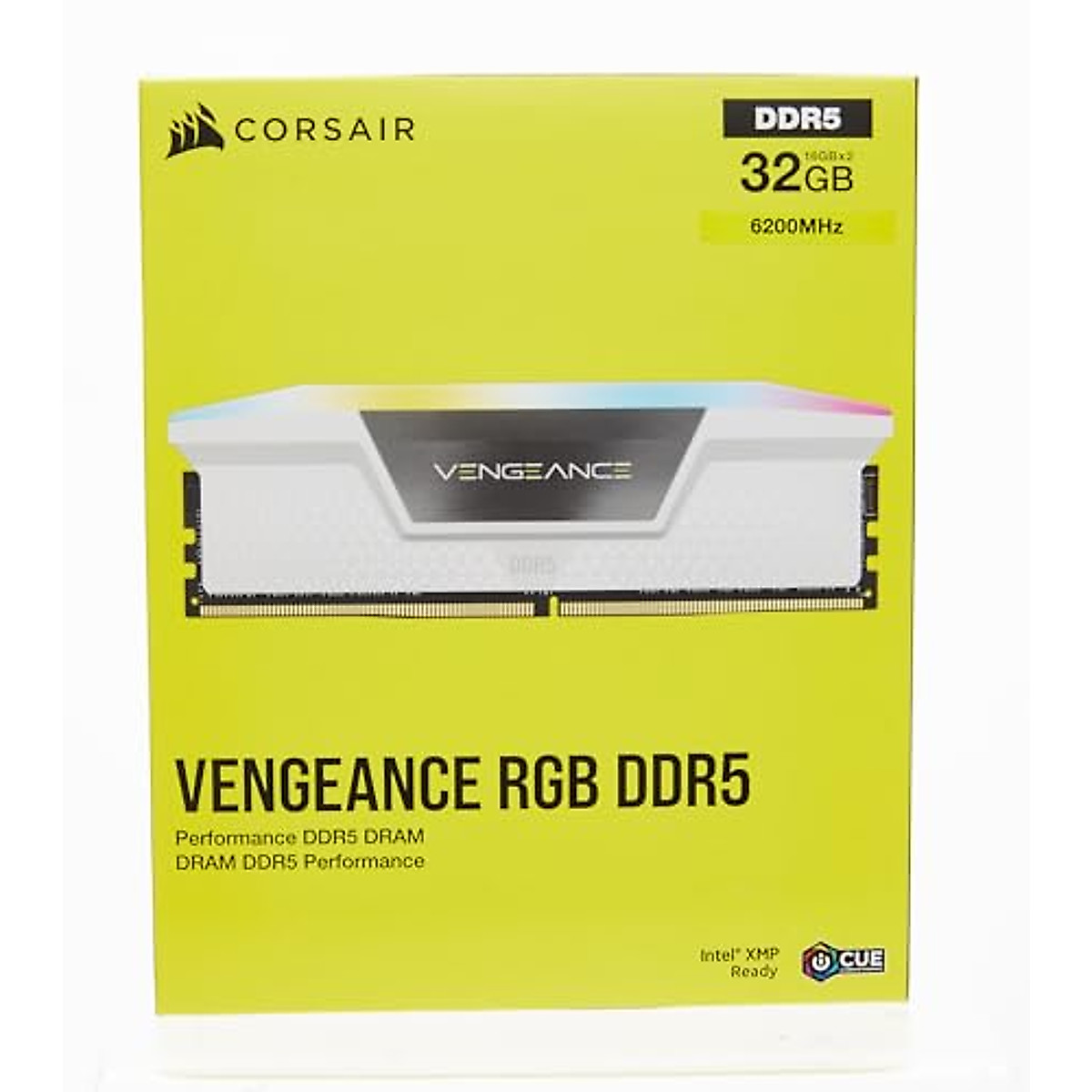 CORSAIR VENGEANCE RGB DDR5 RAM 32GB (2x16GB) 6200MHz CL36 Intel XMP iCUE Compatible Computer Memory - White (CMH32GX5M2B6200C36W)