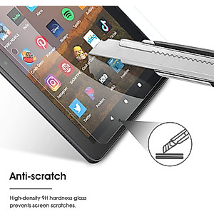 TANTEK [2-Pack Screen Protector for All-New Fire HD 8/HD 8 Plus/HD 8 Kids (10th gen, 2020 release),8-Inch,Tempered Glass Film,Ultra Clear,Anti Scratch,Bubble Free