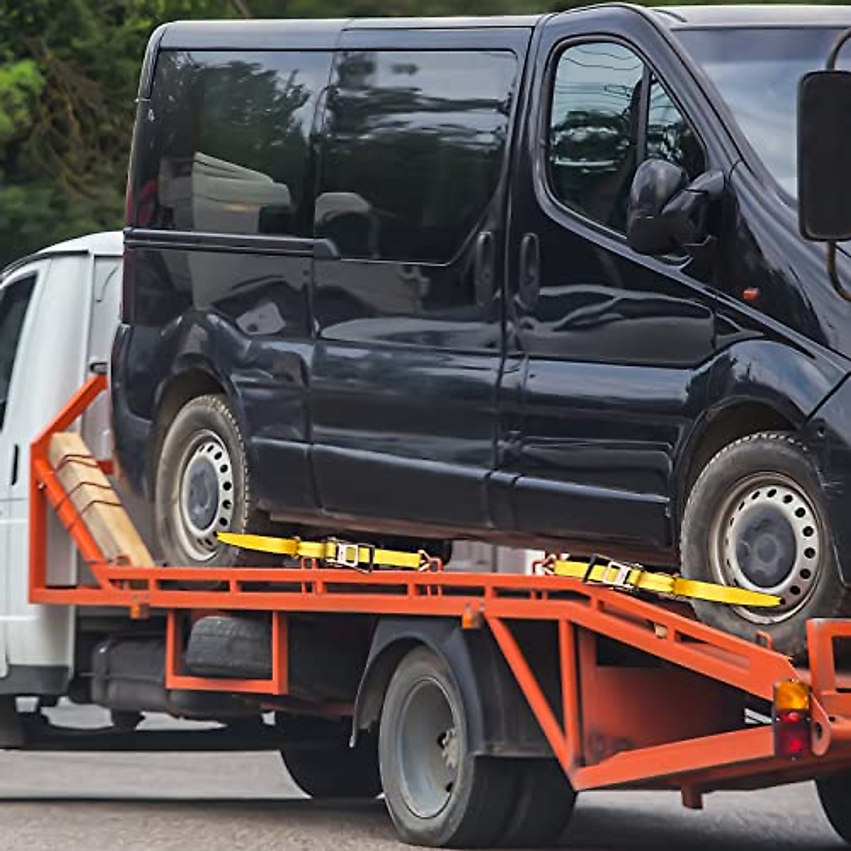 Zeuli 2” x 8’ 8-Pack Lasso Strap with D Ring Auto Tie Down for Wheel Lift, Trailer, Tow Truck