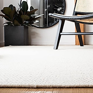 SAFAVIEH Vermont Collection 4' x 6' Ivory VRM801A Handmade Premium Wool Entryway Living Room Foyer Bedroom Accent Rug