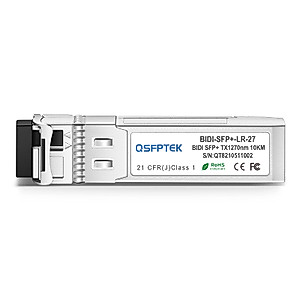 1 Pair 10G SFP+ Bidi Transceivers, 10gbe SFP LC Single-Mode Module, Bi-Directional Mini gbic for Cisco SFP-10G-BXD-I (1330nm-TX/1270nm-RX) / SFP-10G-BXU-I (1270nm-TX/1330nm-RX),10KM, with DDM