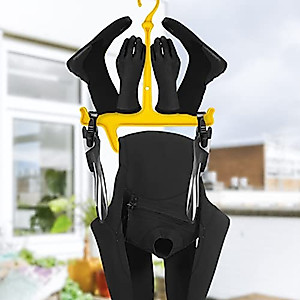 Generic Heavy Duty Diving Hanger Wetsuit Bootie Scuba Boots Gloves Dry Rack Deluxe Snorkeling Dry Drain Hangers for Camping Boating, Yellow