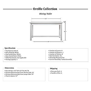 Lexicon Oreille 4-Piece Counter Height Dining Set, White