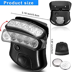 Honoson 4 Pieces Hat Light Clip-on Cap Light Hat Flashlight 5-LED Cap Headlamp Rotatable Lamp LED Cap Light for Hunting Camping Running Fishing with 10 Pieces Extra Batteries