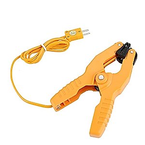 HT-05 Temperature Pipe, Fieldpiece Pipe Clamp Temperature Probe Clamp Thermocouple Clamp Type K Pipe Clamp Temperature 1~3/8" -40~200℃ Yellow