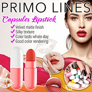 12 Pill Lipstick with 1 Cute Mini Red Leather Bag Key-chain Pouch - Mini Lipstick Velvet Matte, Smooth and Moisturizing Pill Lipsticks, Long-Lasting, Portable and Charming Look All Day Long