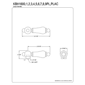 Kingston Brass KBH1608PL One Piece Work for Cold and Hot Handle For, KB1608PL KB1798PLBS 1978PL, Brushed Nickel