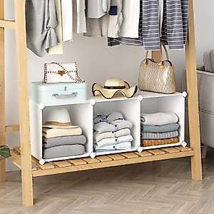 MAGINELS Cube Storage Organizer 12-Cube (11.8"x11.8") Narrow Cabinet Closet Storage Shelves Plastic Storage Shelving for Bedroom, Living Room, Office, White with Doors