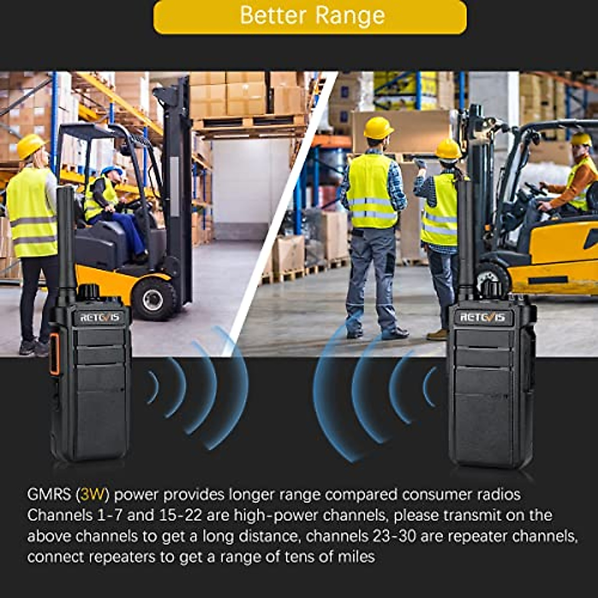 Retevis RB26 3 Watt 2 Way Radios Walkie Talkies Long Range, Radios Walkie Talkies with Earpiece and Mic Set, 2000mAh Battery, Shock Resistant, for School Industrial Government(10 Pack)