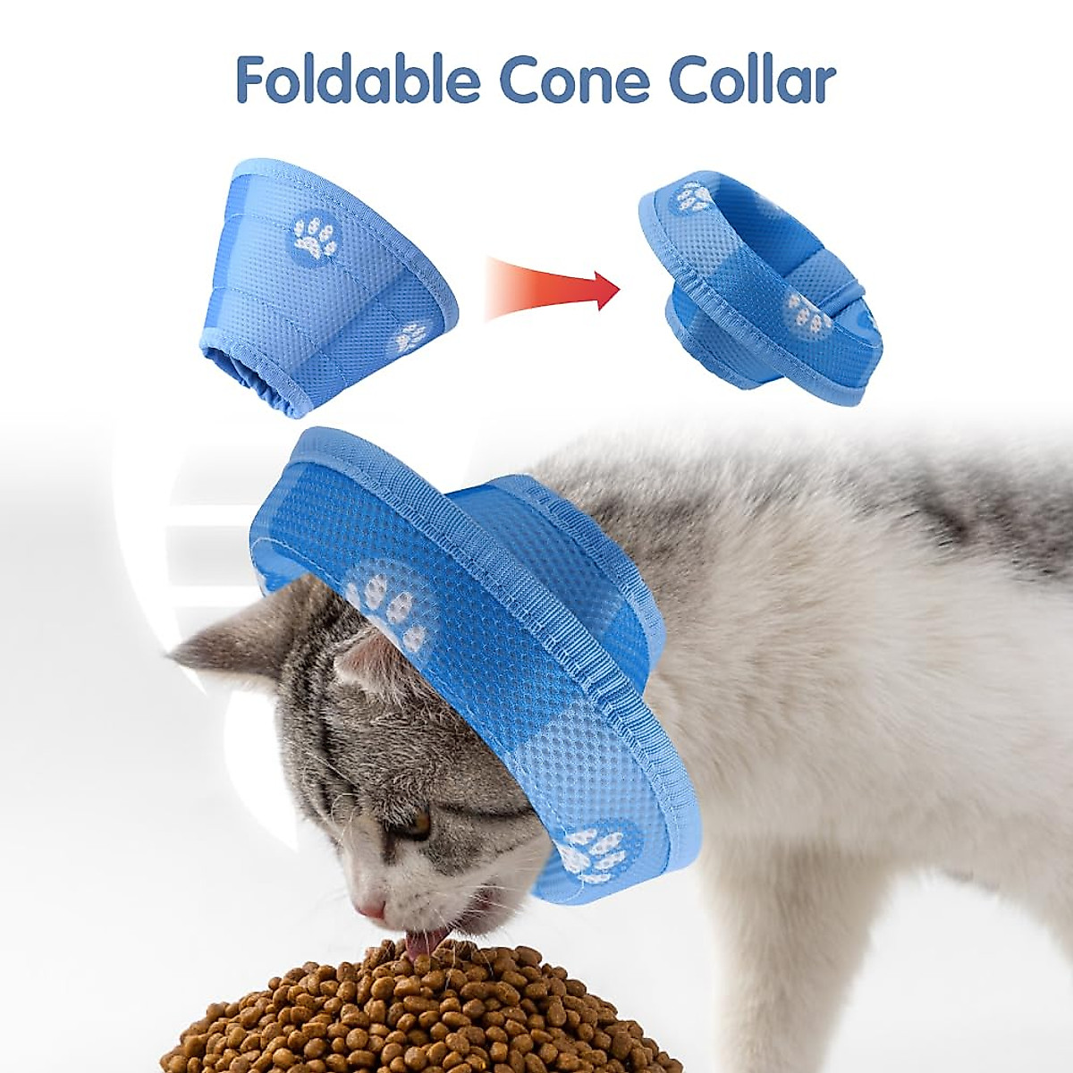 Jaxbo Soft Cat E Collar，Cat Recovery Collar，Adjustable Cat Cone Collar Elizabethan Collar Does Not Block Vision