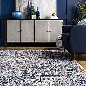 nuLOOM Lilah Medallion Vintage Area Rug, 8' x 10', Blue