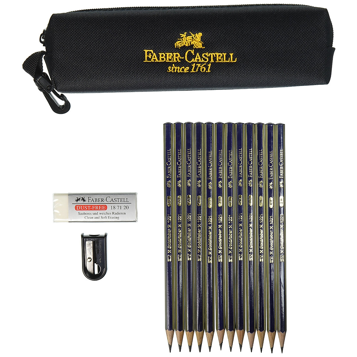 Faber-Castel FC701000 14 Piece Creative Studio Graphite Pencil Drawing Set, Assorted