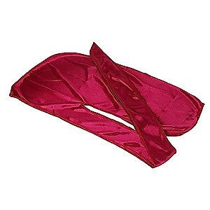Durags and Bonnets 2pcs Set Suitable Men and Women Long Tail Silky Doo rag (Burgundy)