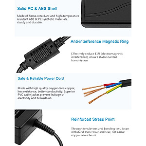 ALITOVE 12V Power Supply 6A 72W AC to DC Adapter 100~240V AC to DC 12 Volt 6 Amp Converter 12 vdc 6A 5.8A 5.5A 5.2A Transformer 5.5mmx 2.5mm 2.1mm Plug for LED Strip Light CCTV Camera DC Pump Fan