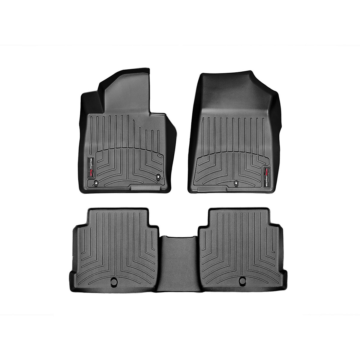 WeatherTech Custom Fit FloorLiners for Sonata, Sonata Hybrid, Optima, Sonata Plug-in Hybrid - 1st & 2nd Row (44666-1-2), Black
