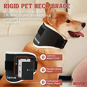 BUVUB Dog Neck Brace Supports Pet's Necks with Intervertebral Disk Disease (IVDD) Cervical Vertebral Sprains Instability Neck Brace for Dog Pet Cervical Collar (Wide M)