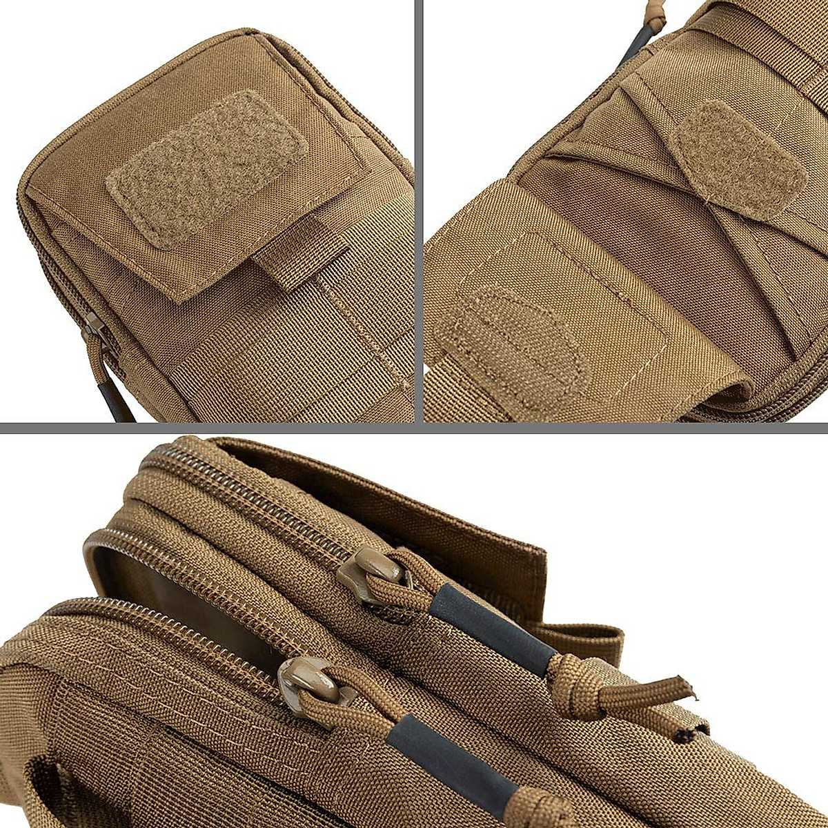 EXCELLENT ELITE SPANKER Tactical Molle EDC Pouch Organizer Nylon Belt Waist Bag with Cellphone Holster for iPhone 14 Pro131211ProMax XsMax XR XS X 8P 8 7 6 Samsung Galaxy S22 S21 Note20(Coyote Brown)