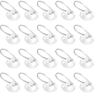 FEBSNOW Aquarium Suction Cups - 20 Pack Fish Tank Suction Cups Aquarium Suction Cup Clip Suction Hooks with 30 PCS Adjustable Cable Ties for Plants, Planter, Binding Moss Shrimp Nest
