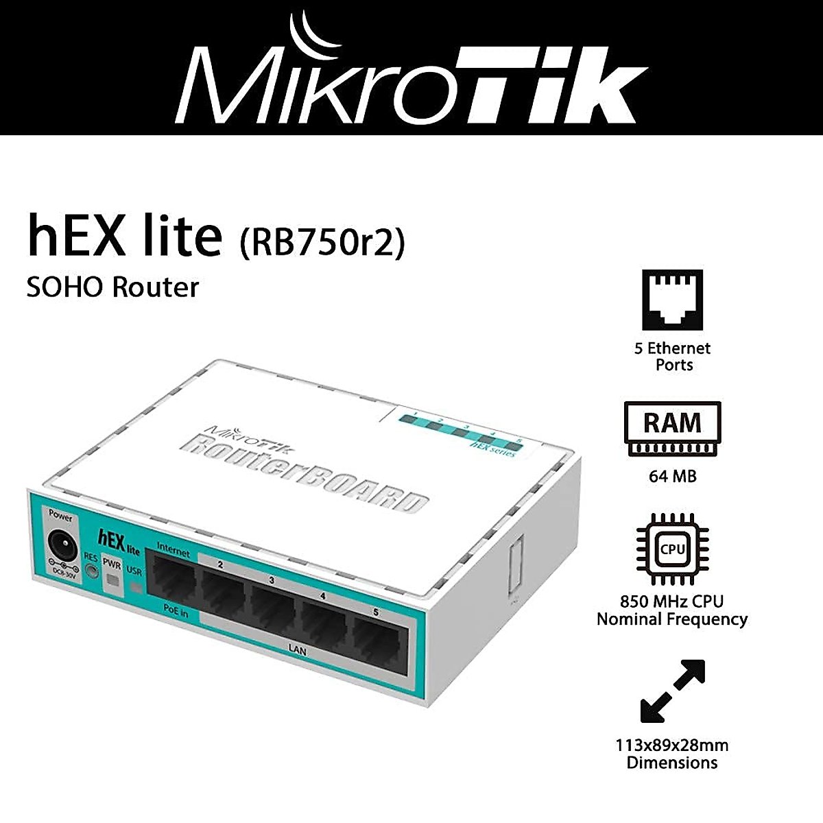 Mikrotik hEX lite Ethernet LAN White Wired Router