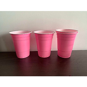16 Oz Unicorn Color Themed Pink and Purple Disposable Party Cups, 50 Plastic Cups (Total), Strong & Sturdy, BPA free