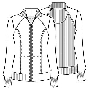 Cherokee Infinity Zip Front Scrub Jackets for Women, 4-Way Stretch Fabric 2391A, M, Navy