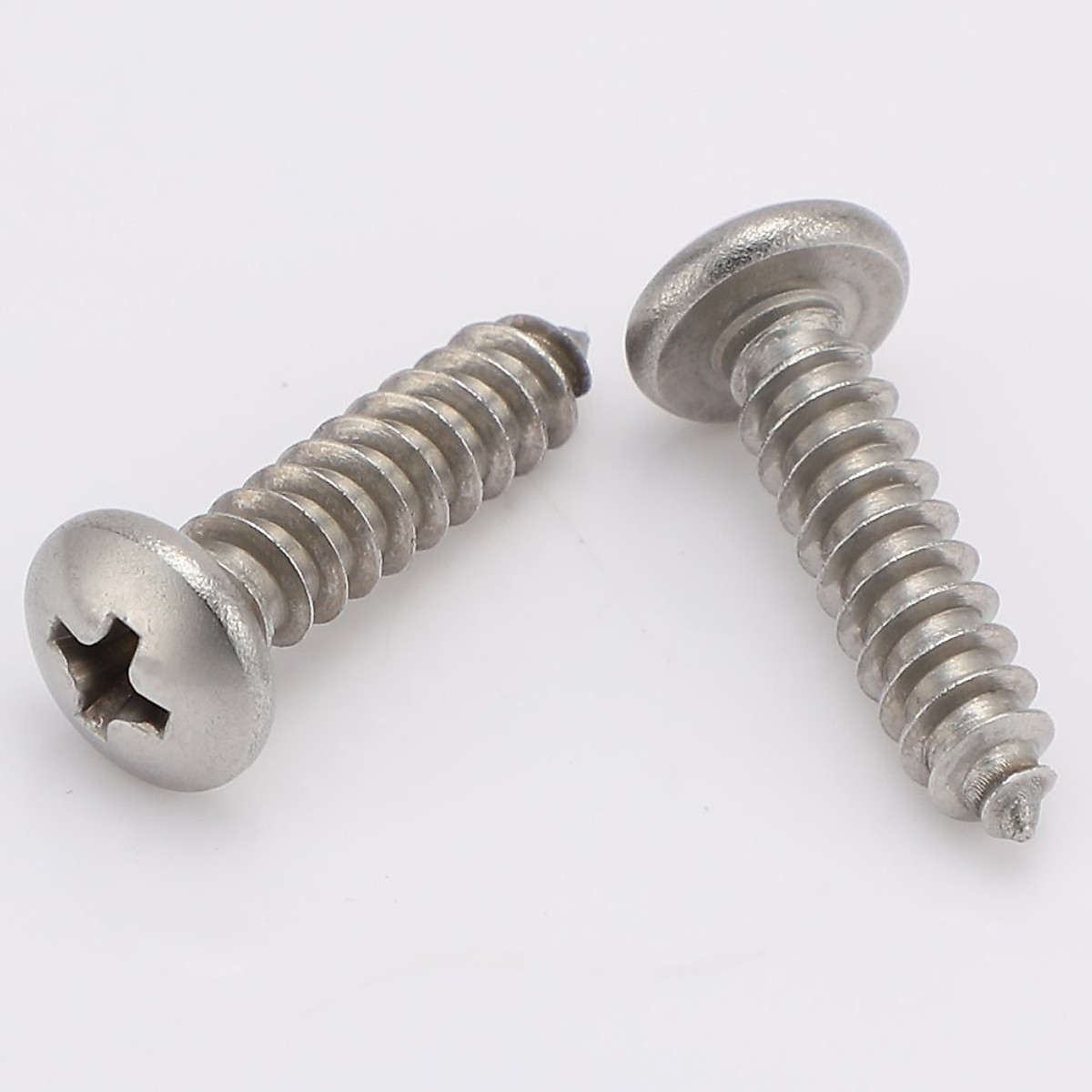 #8 x 3/4" Pan Head Self Tapping Screws Sheet Metal Wood Screws, 304 Stainless Steel 18-8, 100 PCS