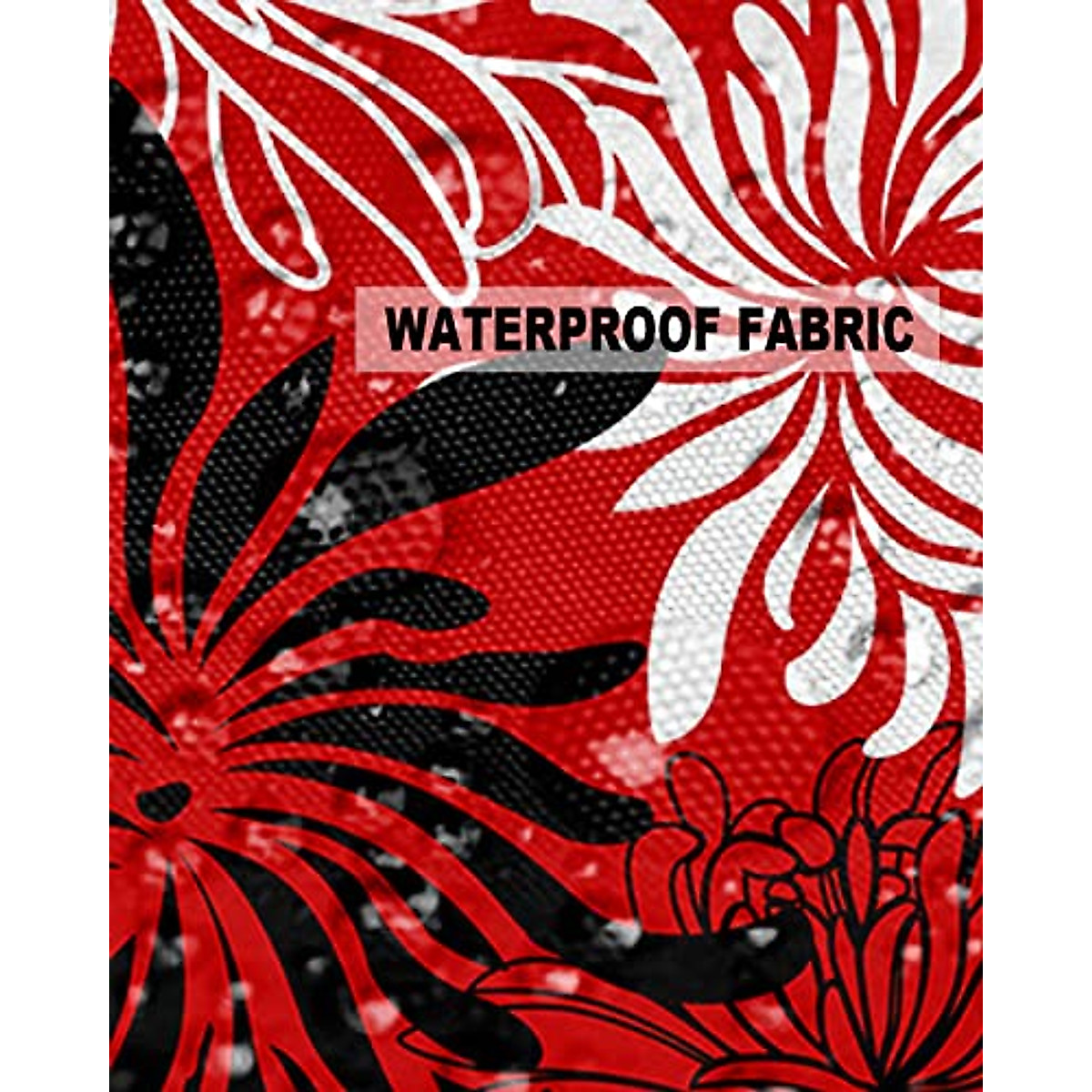 Brawvy Pillow Covers 16x16 inch Outdoor Decorative Waterproof Pillow Covers Spring Flower Red and Black Chrysanthemum Throw Pillowcase Shell for Patio Tent Couch Set of 2