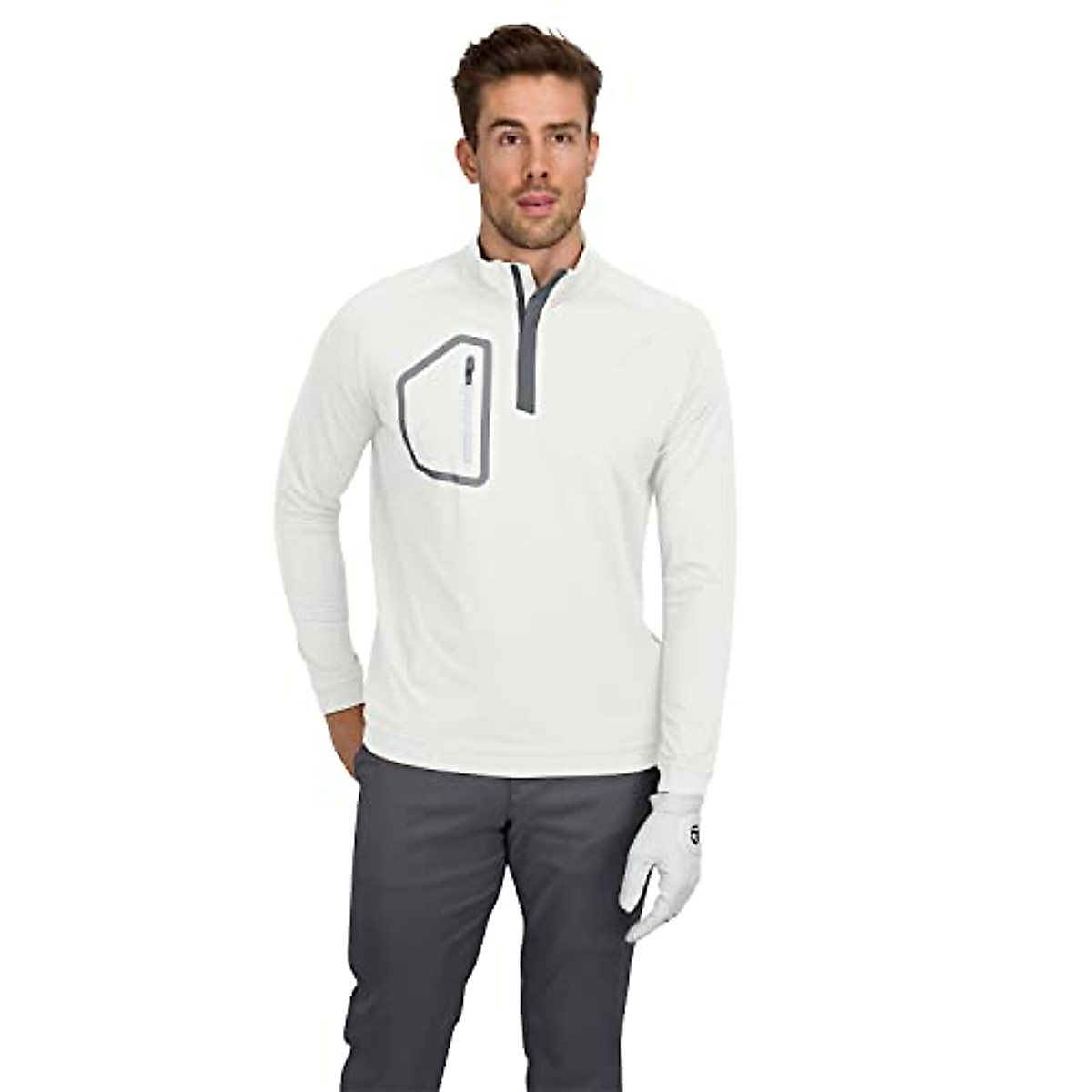 Three Sixty Six Men’s Dry Fit ¼ Zip Golf Pullover Jacket - Lightweight, Breathable & Stretch Fabric Sweater with Chest Pocket