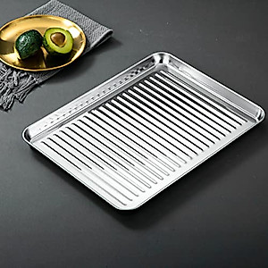 UPKOCH Noodle L Bacon Seafood Food Professional Rectangular Appetizer Nonstick Platter Steel Roasting for Silver Toaster Brownies Cold Serving Pans Pan Cookware Cake Barbecue Oven Plate