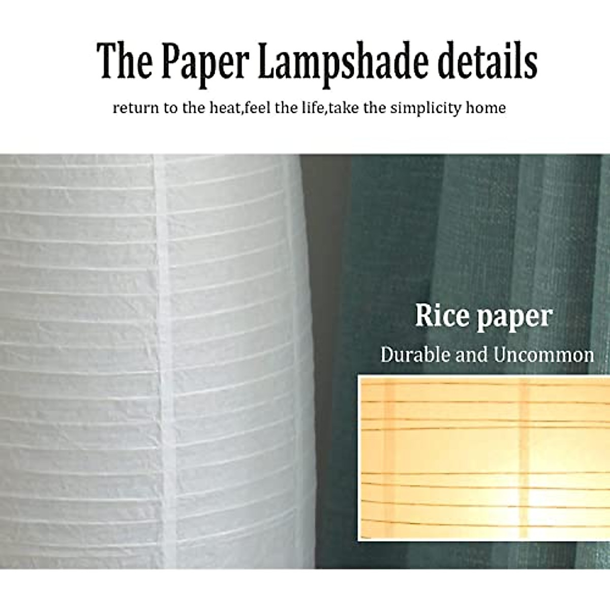 SALOCY Paper Floor Lamp Shade Replacement,Rice Paper Floor Lamp Cover Standing Lamps for Living Room Contemporary Floor Lamp Cover White (Only Lamp Shade,NO Structural Parts )