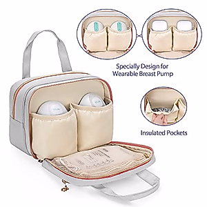 Damero Wearable Breast Pump Bag Compatible with Elvie and Willow Breast Pump, Carrying Bag for Wearable Breast Pump, Bottles, Pump Parts and Ice Pack, Patent Design