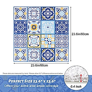 Shower Mat Non-Slip, 24x 24 Inch Square, Soft Comfort Bath Mats with Drainage Holes, PVC Loofah Massage Bathmat for Shower, Tub, Bathroom, Wet Areas, Quick Drying