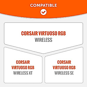 WC Upgraded Replacement Earpads for Corsair Virtuoso Gaming Headset Made by Wicked Cushions | Improved Durability, Thickness, Softer Leather, and Sound Isolation | Black
