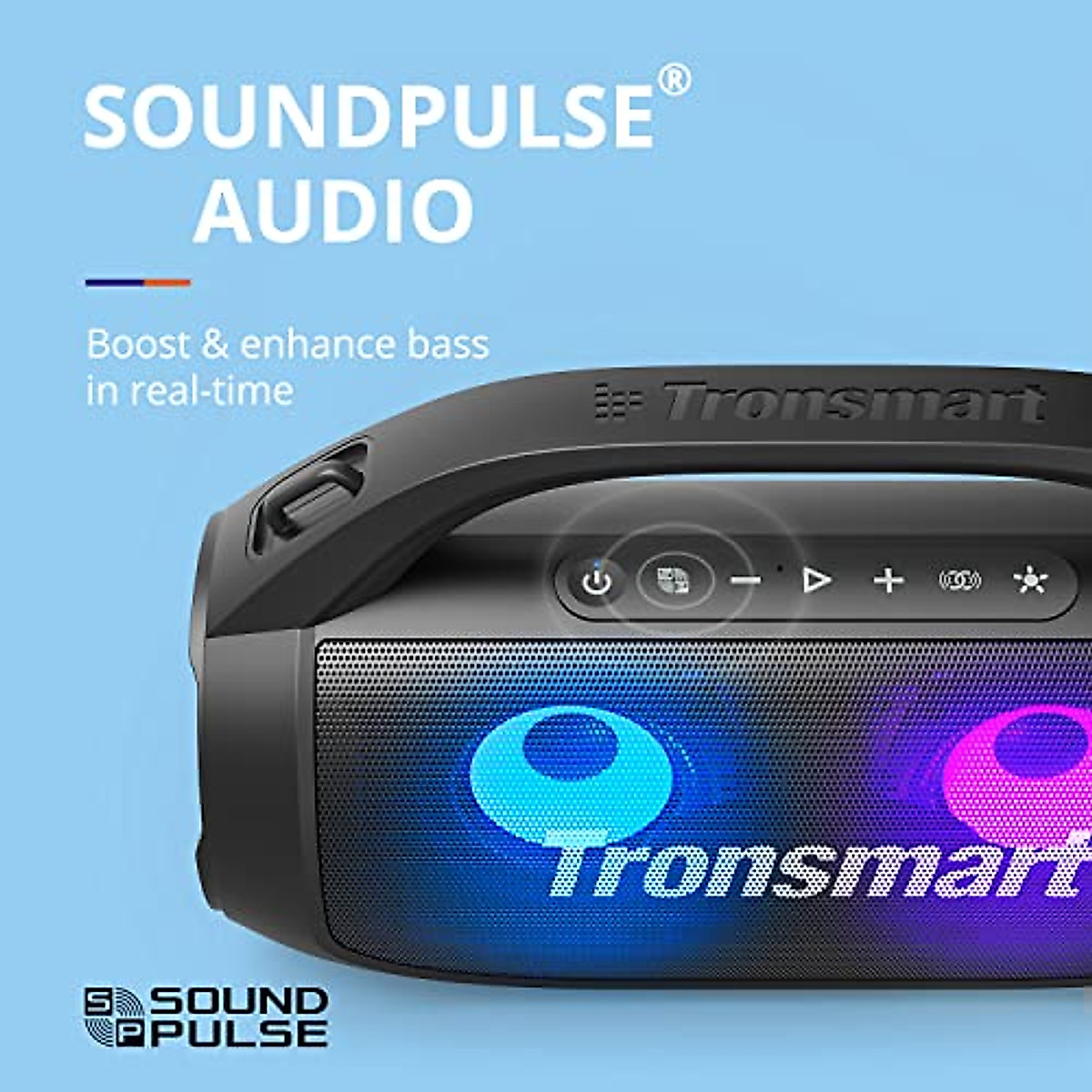 Tronsmart Bang SE Portable Bluetooth Speaker, 40W Wireless Stereo Sound, IPX6 Waterproof Loud Bluetooth Speaker with Subwoofer, Bluetooth 5.3, 24H Playtime, 3 led Light Modes for Outdoor/Home/Party